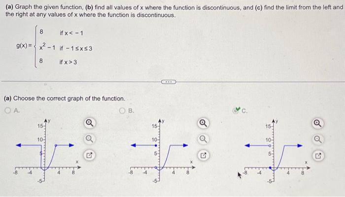 Solved (a) Graph the given function, (b) find all values of | Chegg.com