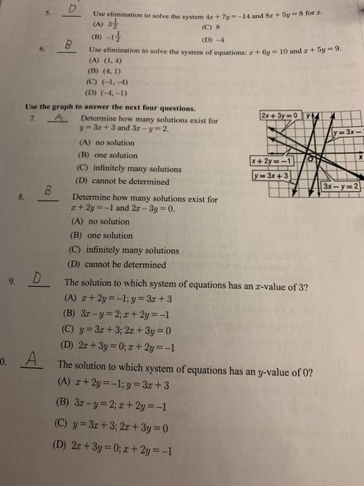 Solved Help me check my math exam please. There are a few | Chegg.com