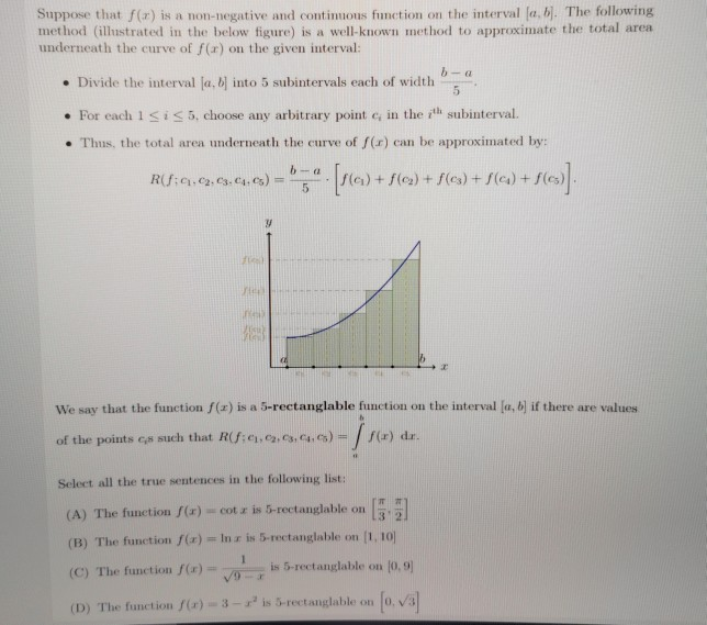 Solved Suppose that f(x) is a non-negative and continuous | Chegg.com