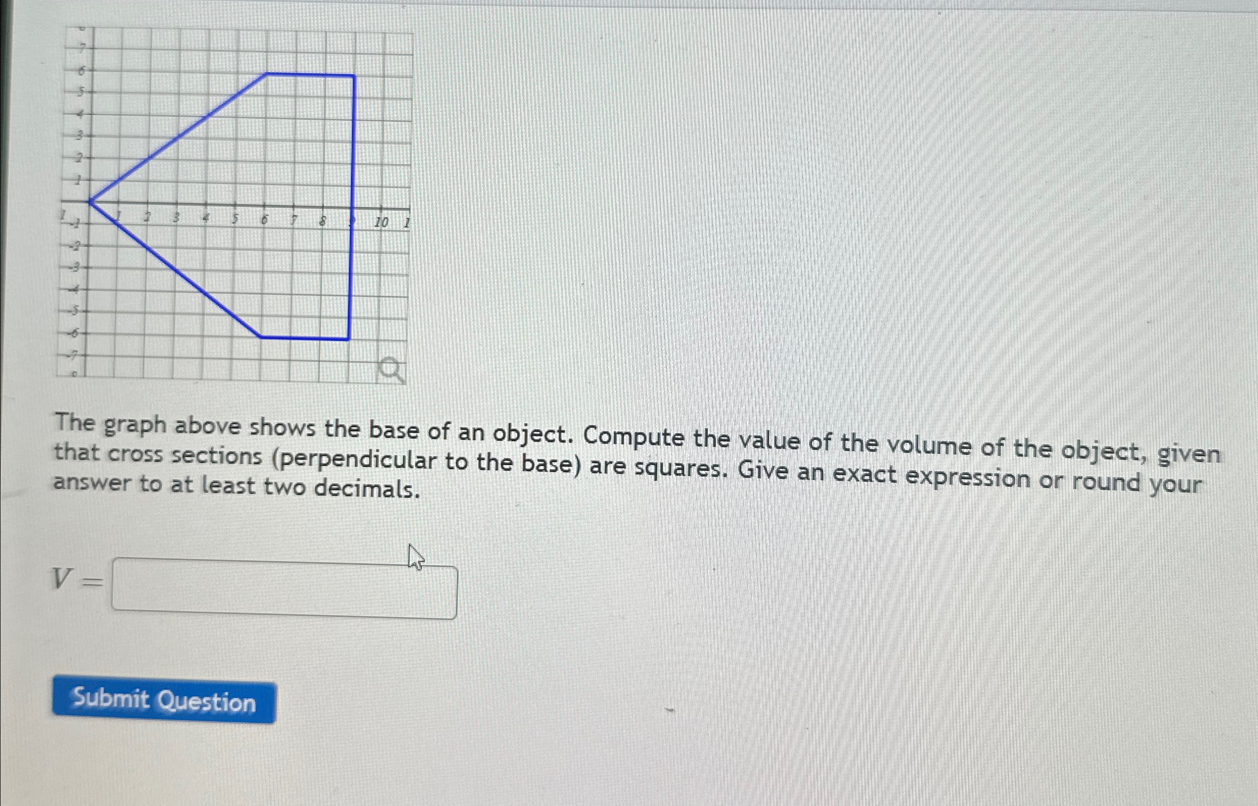 Solved The graph above shows the base of an object. Compute | Chegg.com