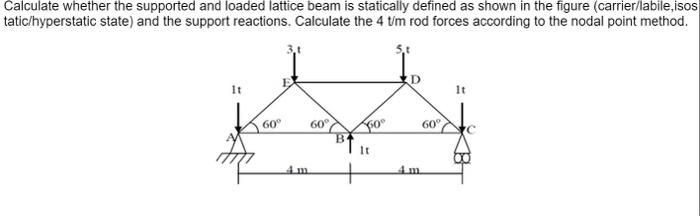 Solved Calculate whether the supported and loaded lattice | Chegg.com
