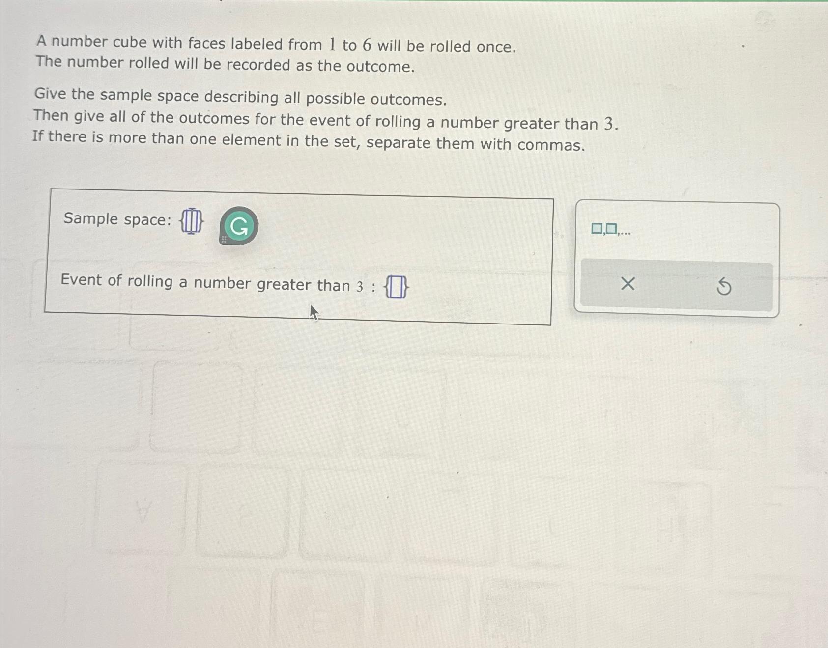 Solved A number cube with faces labeled from 1 to 6 will be | Chegg.com