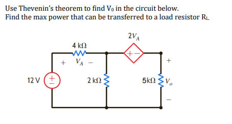 Solved Use Thevenin's theorem to find V0 ﻿in the circuit | Chegg.com