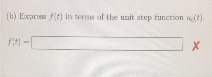 Solved (b) Express f(t) in terms of the unit step function | Chegg.com