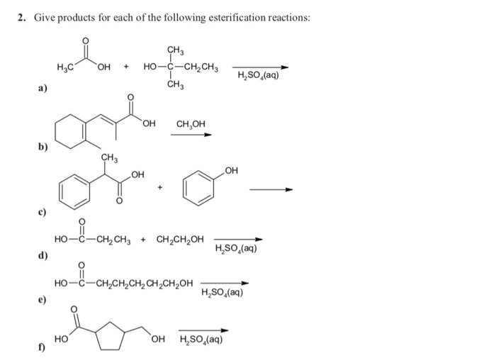 Solved 2. Give products for each of the following | Chegg.com