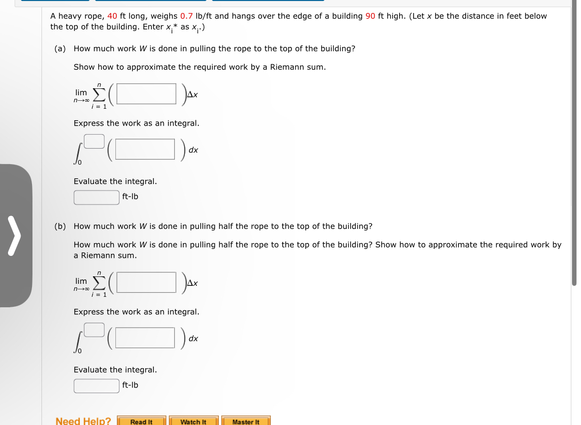 Solved A heavy rope, 40ft long, weighs 0.7l(b)/(f)t and | Chegg.com