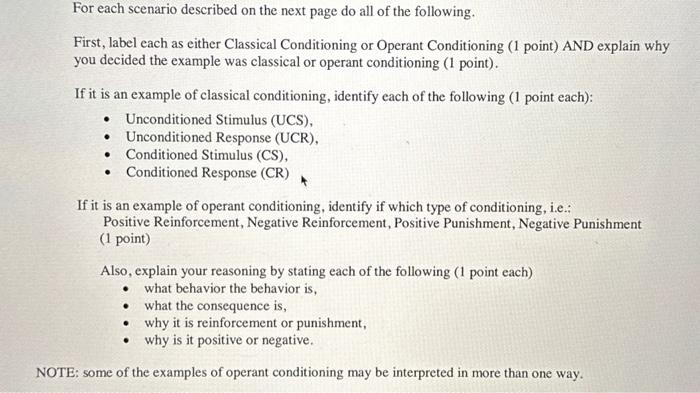 Solved Assignment #2 - Classical and Operant Conditioning 1. | Chegg.com