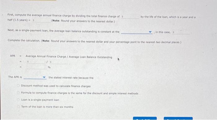 Solved 7. Calculating finance charges using the discount | Chegg.com