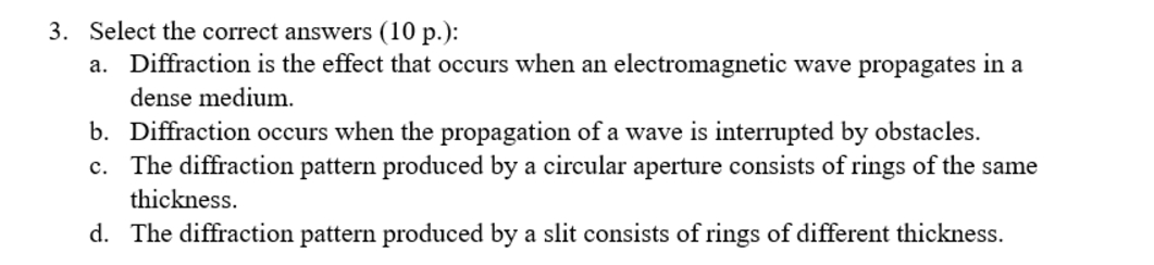 Solved 3. ﻿Select the correct answers (10 ﻿p.):a. | Chegg.com