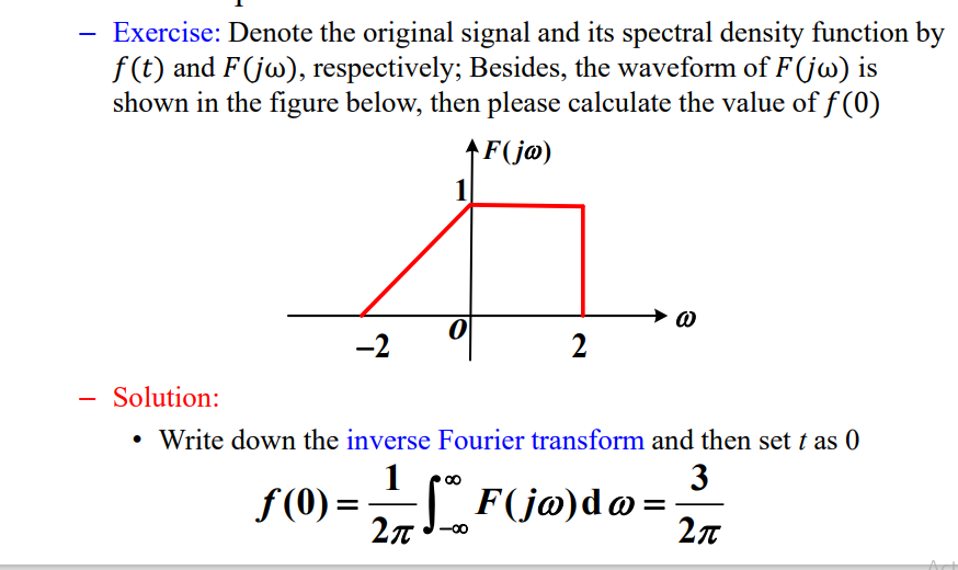 Solved Exercise: Denote the original signal and its spectral | Chegg.com