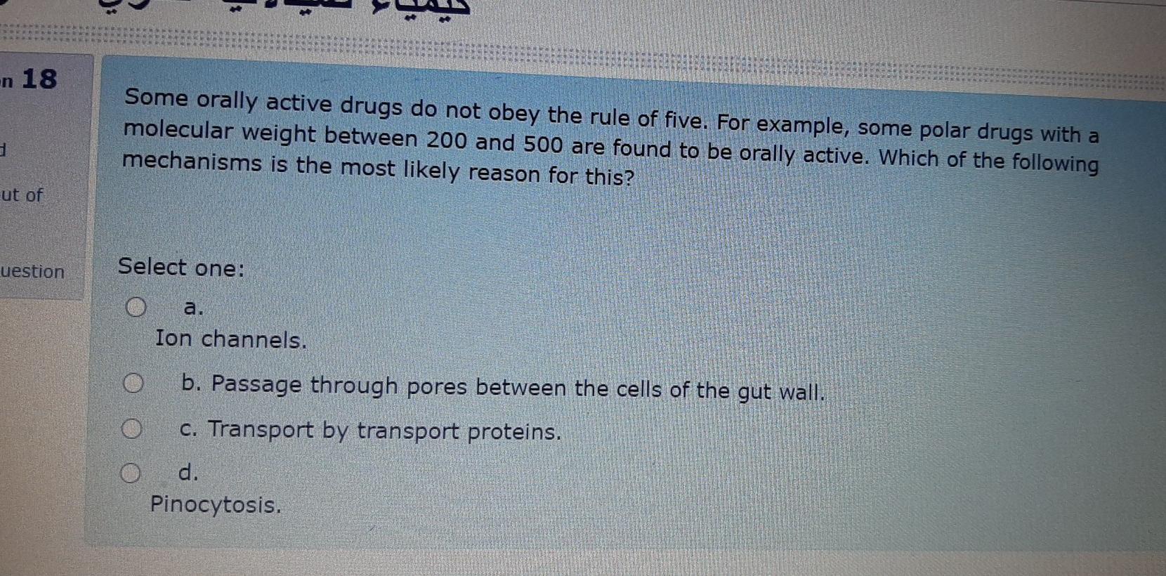 Solved n 18 Some orally active drugs do not obey the rule of | Chegg.com