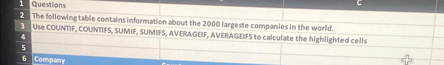 Solved 1 ﻿Questions2 ﻿The following table contains | Chegg.com