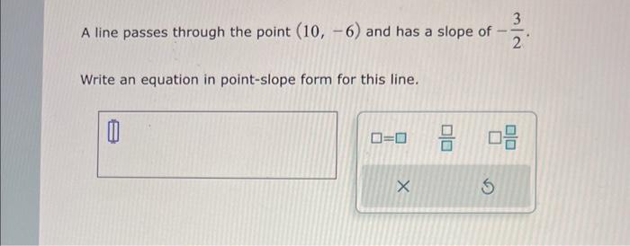Solved A line passes through the point (10,−6) and has a | Chegg.com