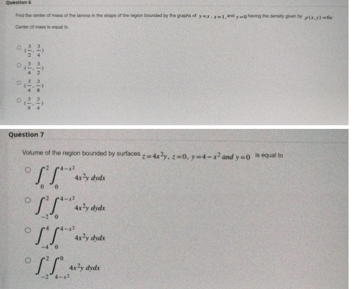 Solved Find the center of mass of the lamina in the shape of | Chegg.com
