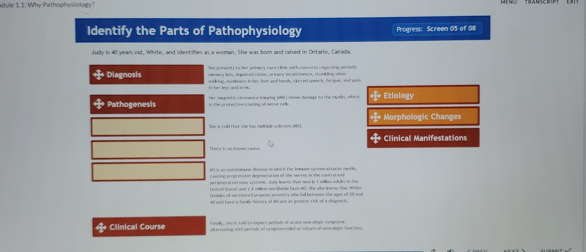 dule 1.1: Why Pathophysiology?MENUIdentify the Parts | Chegg.com