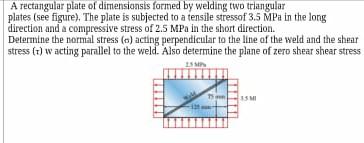 Solved A rectangular plate of dimensionis formed by welding | Chegg.com