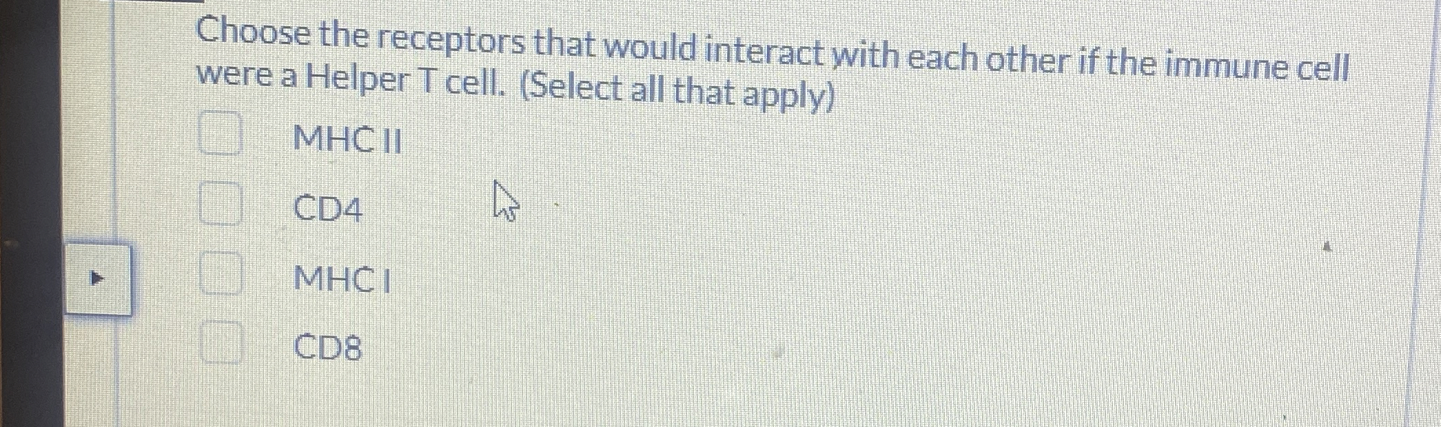 Solved Choose the receptors that would interact with each | Chegg.com