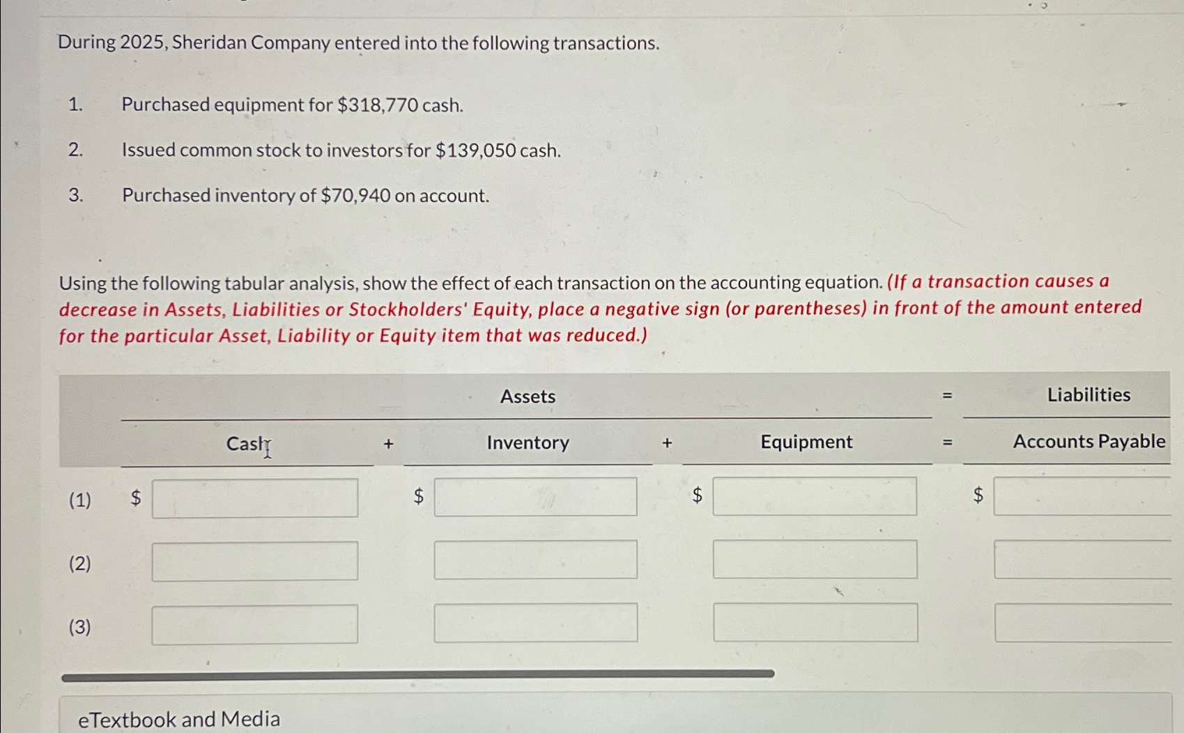 Solved During 2025, ﻿Sheridan Company entered into the | Chegg.com