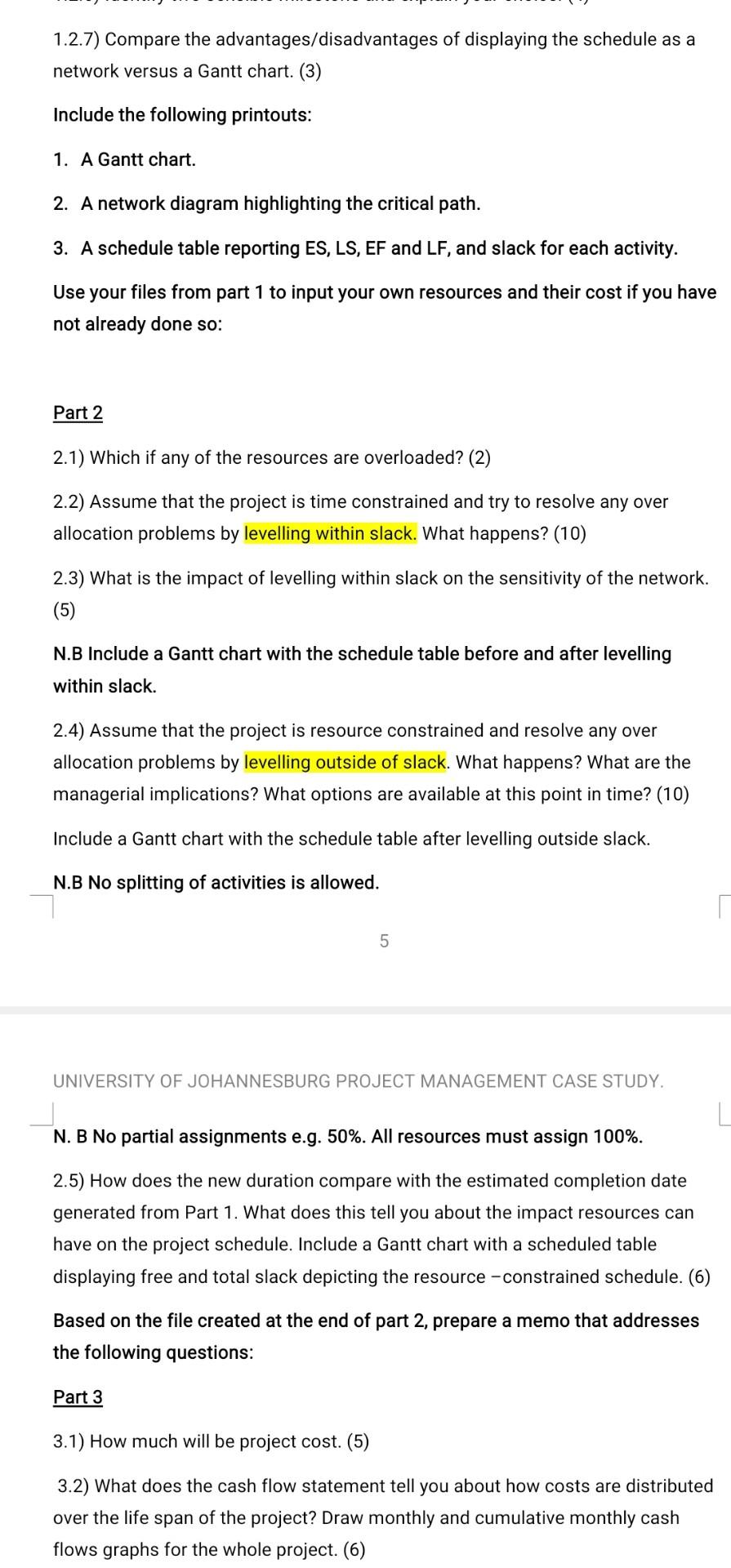 Solved 3.4) Prepare status reports for each of the following | Chegg.com