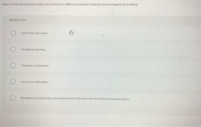 Solved Which of the following items does not represent a | Chegg.com
