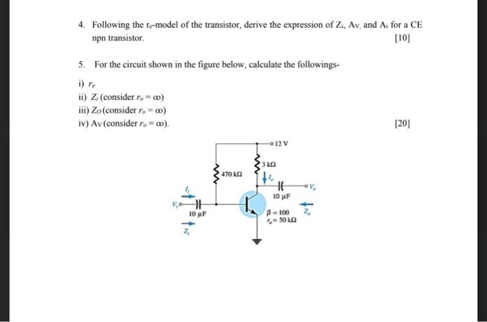 Solved 4. Following the re-model of the transistor, derive | Chegg.com