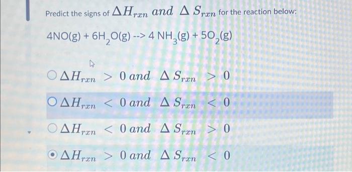 Solved Predict the signs of AHran and A Sran for the | Chegg.com