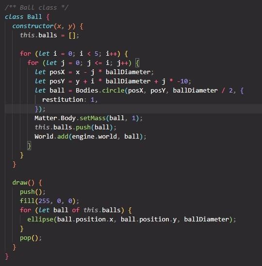 Solved Ball class * class Ball f constructor (x,y){ this. | Chegg.com