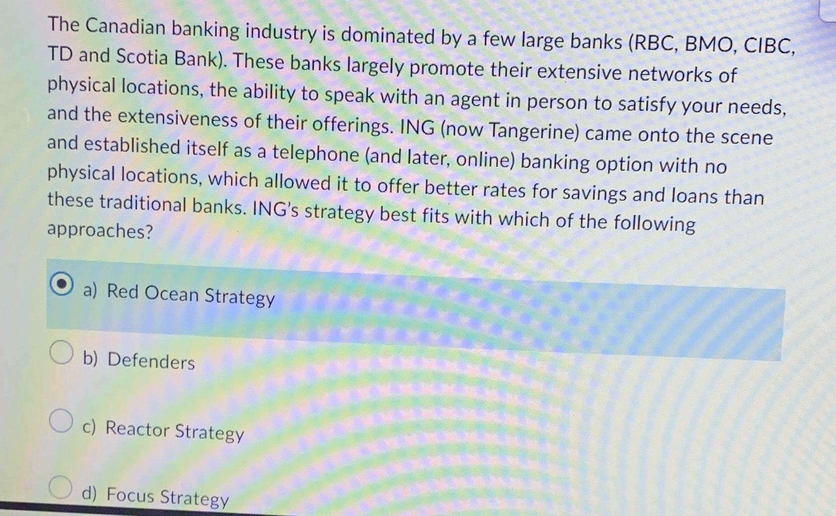 Solved The Canadian banking industry is dominated by a few | Chegg.com