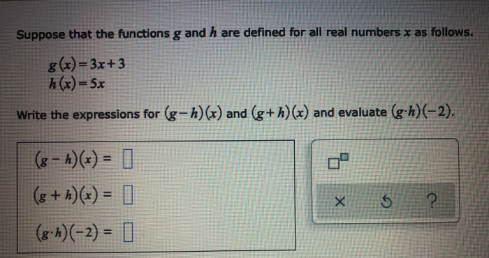 Solved The one-to-one functions g and h are defined as | Chegg.com