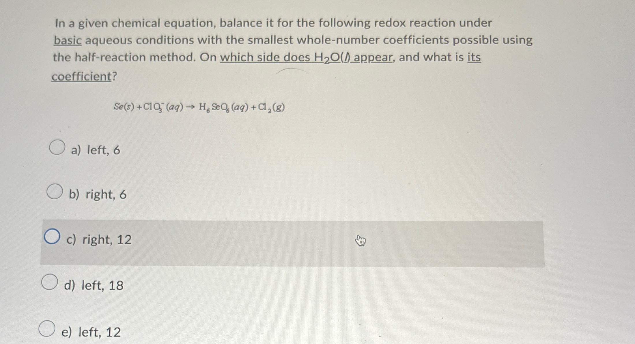 Solved In a given chemical equation, balance it for the | Chegg.com