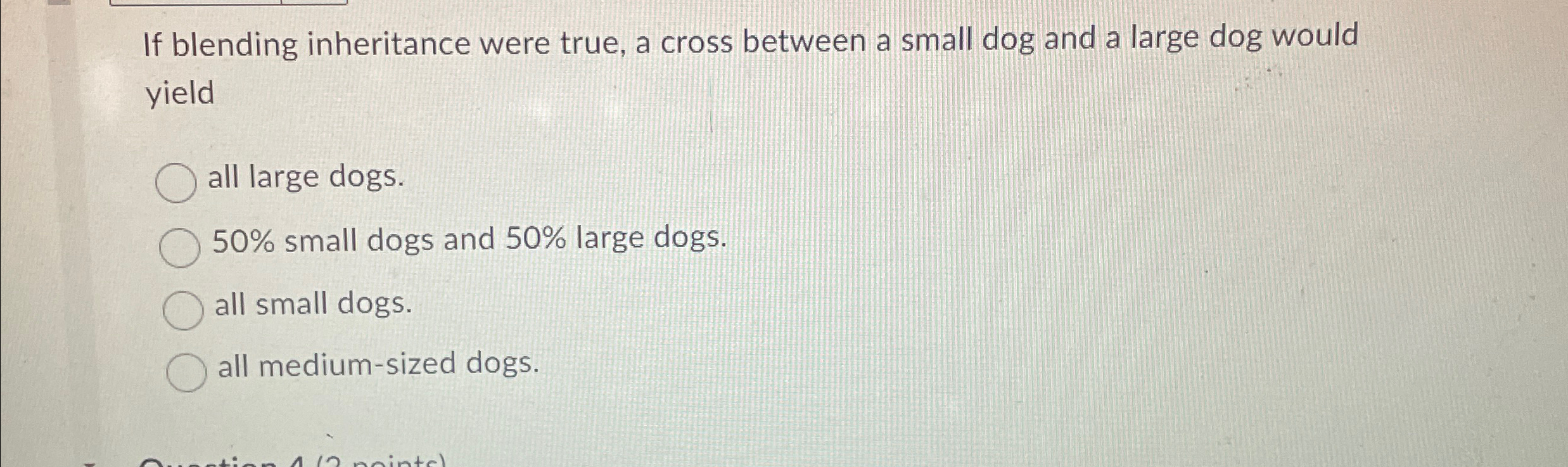 Solved If blending inheritance were true, a cross between a | Chegg.com