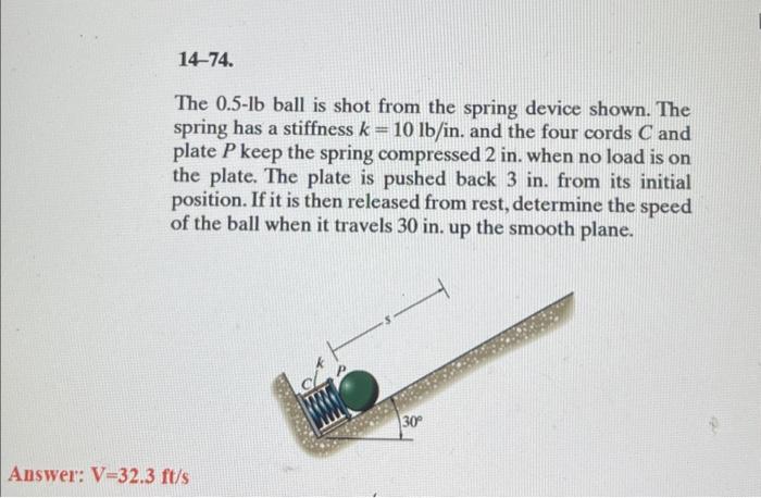 Solved The 0.5−lb ball is shot from the spring device shown. | Chegg.com
