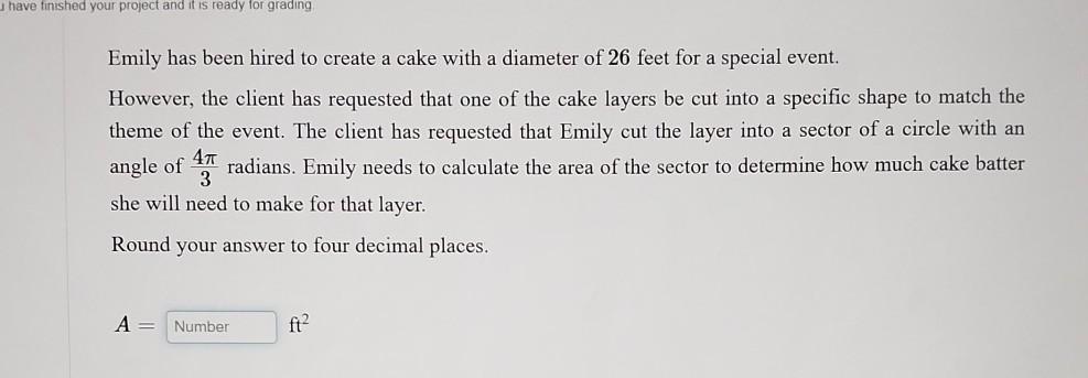 Solved Emily has been hired to create a cake with a diameter | Chegg.com