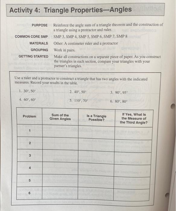 Solved Use a ruler and a protractor to construct a triangle | Chegg.com