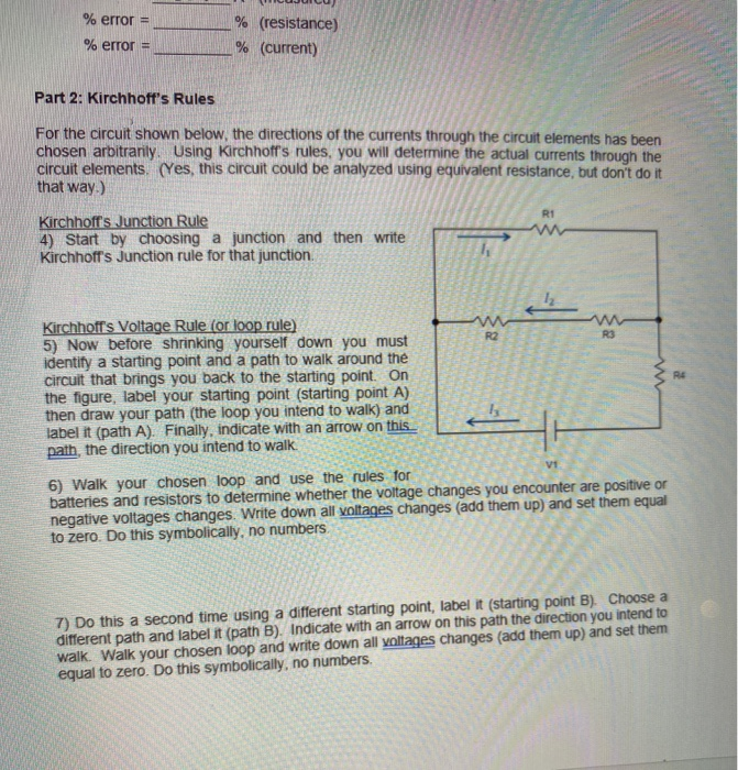 Solved Wuu % error = % error = % % (resistance) (current) | Chegg.com