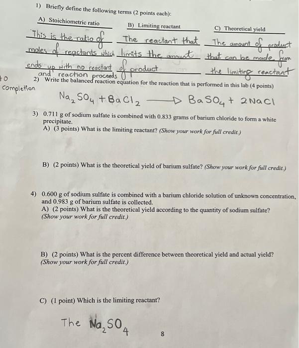 Solved 1) Briefly define the following terms ( 2 points | Chegg.com