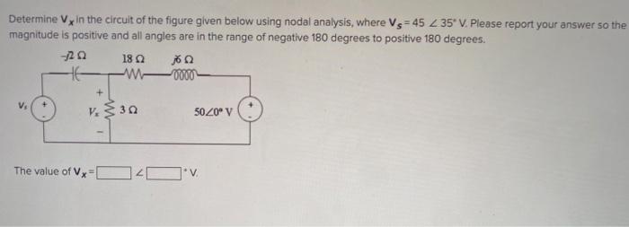 Solved Determine Vx in the circuit of the figure given below | Chegg.com