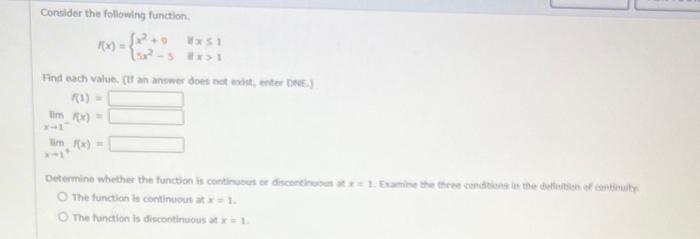 Solved Consider the following function. f(x)={x2+93x2−5 if | Chegg.com