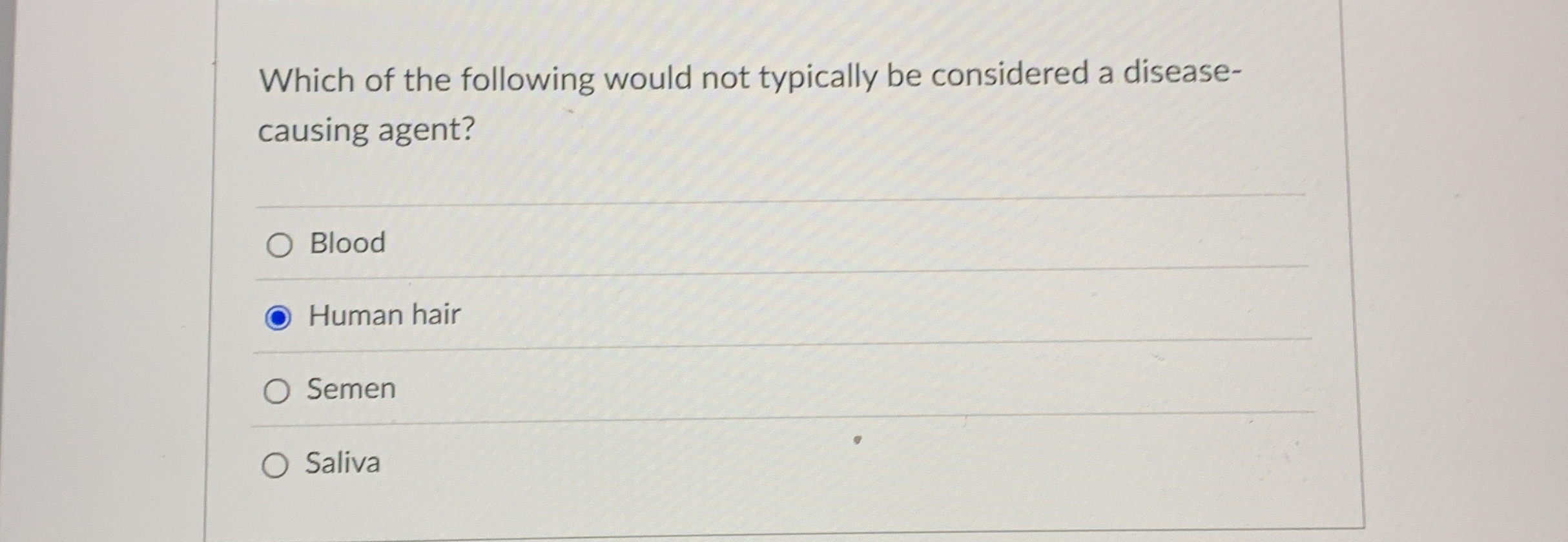 Solved Which of the following would not typically be | Chegg.com