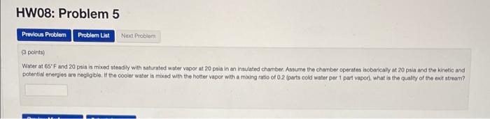 Solved HW08: Problem 5 Problem List Next Problem Previous | Chegg.com