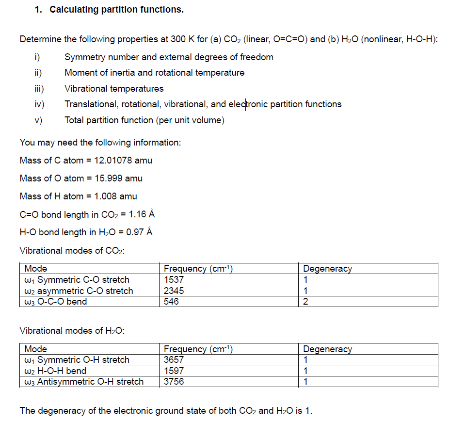 Calculating partition functions.Determine the | Chegg.com