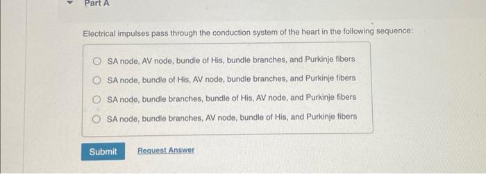 Solved Electrical impulses pass through the conduction | Chegg.com