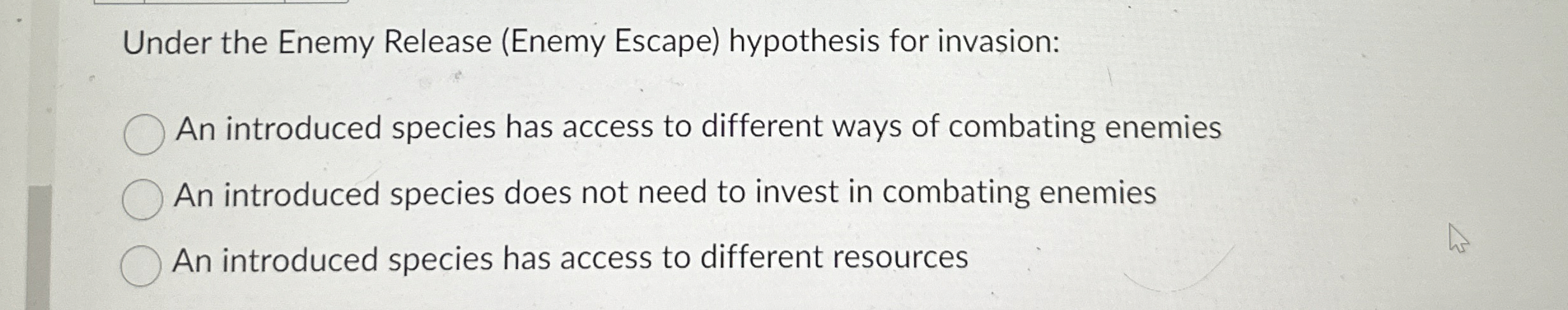 [Solved]: Under the Enemy Release (Enemy Escape) hypothesis