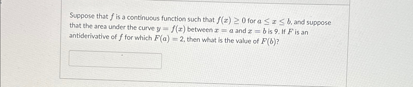 Solved Suppose that f ﻿is a continuous function such that | Chegg.com