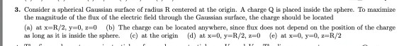 Solved 3. Consider a spherical Gaussian surface of radius R | Chegg.com