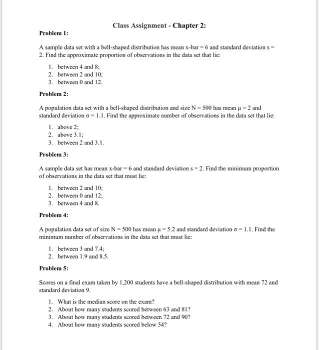 Solved Class Assignment - Chapter 2: Problem 1: A sample | Chegg.com