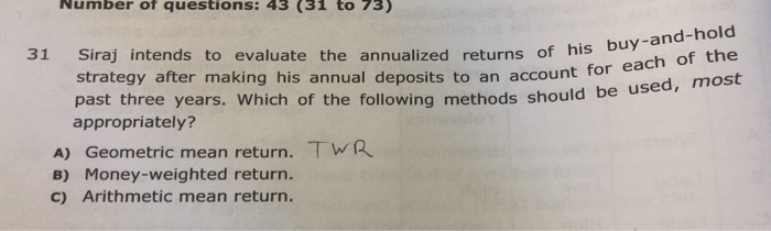 Solved can you explain why geometric mean return is most | Chegg.com