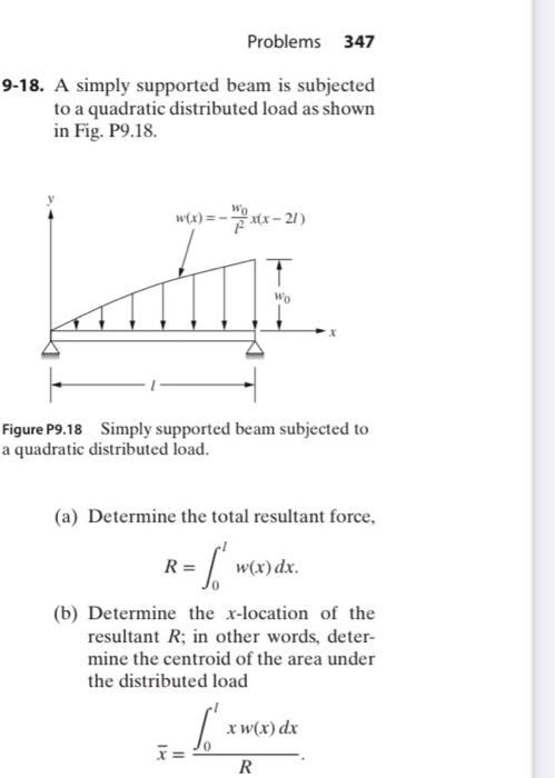 Solved 9-18. A simply supported beam is subjected to a | Chegg.com