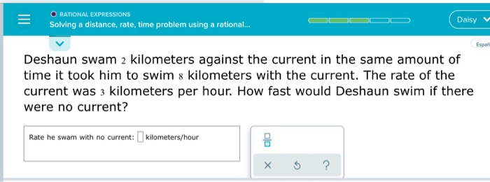 Solved RATIONAL EXPRESSIONS Solving a distance, rate, time | Chegg.com