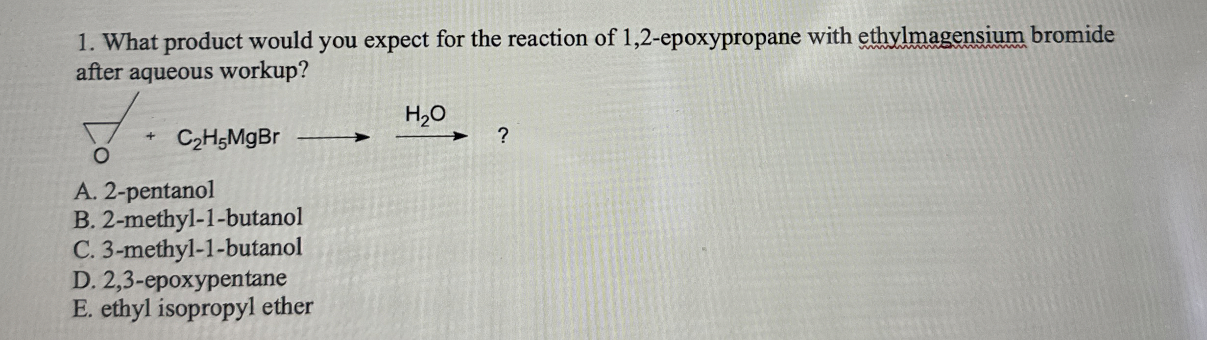 Solved What product would you expect for the reaction of | Chegg.com
